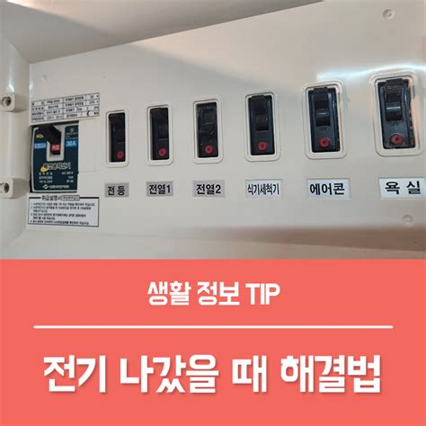 두꺼비집 내려감 전기 나갔을때 전기 누전 차단기 사용법 네이버 블로그