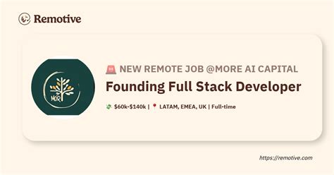 Hiring Founding Full Stack Developer More AI Capital
