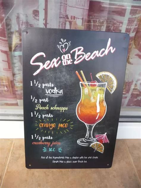 Метална табела коктейл Sex On The Beach водка гр Радомир Област