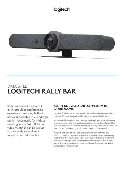 Logitech Rally Bar Graphite At Piece Logitech Web Camera In New Delhi Id