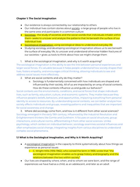 Soc Chapter Notes Midterm 1 Pdf Sociology Hypothesis