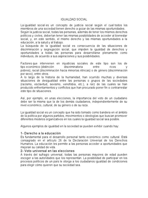 Igualdad Social Pdf Estudios De Género Igualdad De Género