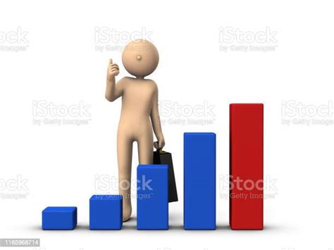 비즈니스 성공을 나타내는 은유 큰 그래프와 사업가 캐릭터 그것은 도전을 나타냅니다 흰색 배경입니다 3d 일러스트레이션 1위에 대한 스톡 사진 및 기타 이미지 Istock