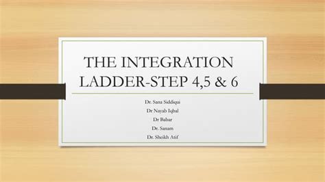 Integration Laddaer By Harden And Its Different Steps Pptx