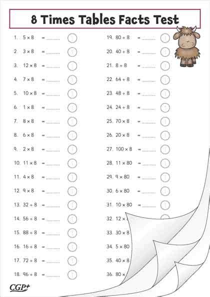 2 Times Tables Facts Test Year 2 Cgp Plus