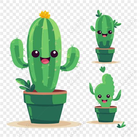 선인장 클립 아트 귀여운 얼굴 만화 네 선인장 나무 벡터공장관엽 식물 Png 일러스트 무료 다운로드 Lovepik