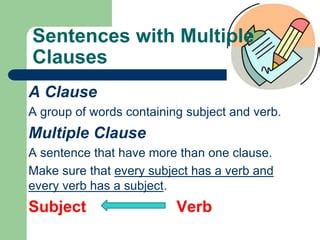 Sentence with Multiple Clauses | PPTX | Science