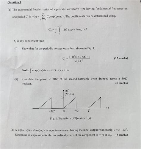 Solved A The Exponential Fourier Series Of A Periodic