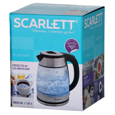 Купить электрический чайник Scarlett Sc Ek27g40 Стекло по низкой цене отзывы фото
