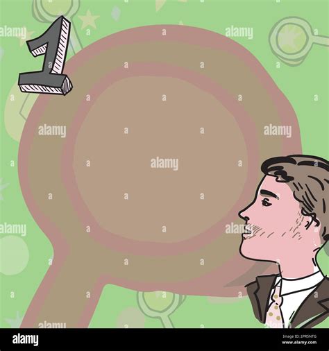 Man Looking At 1 Number Brainstorming New Solutions Abstract Focusing