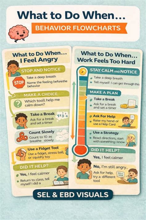 What To Do When Behavior Flowcharts Bundle Sel And Ebd Regulation Visuals