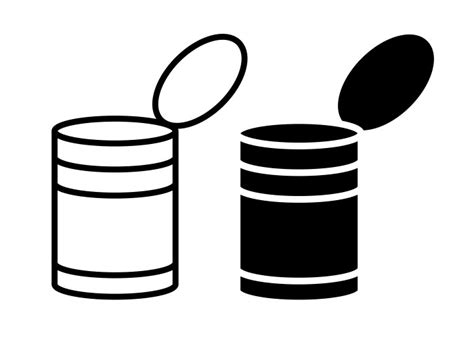 Tin Can Icon Set Metal Open And Soup Jar Symbol Vector Image