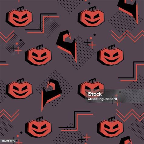 호박과 마녀 모자 원활한 패턴 배경 공포 기하학적 유행 기하학적 할로윈 0명에 대한 스톡 벡터 아트 및 기타 이미지 0명 10월 가을 Istock