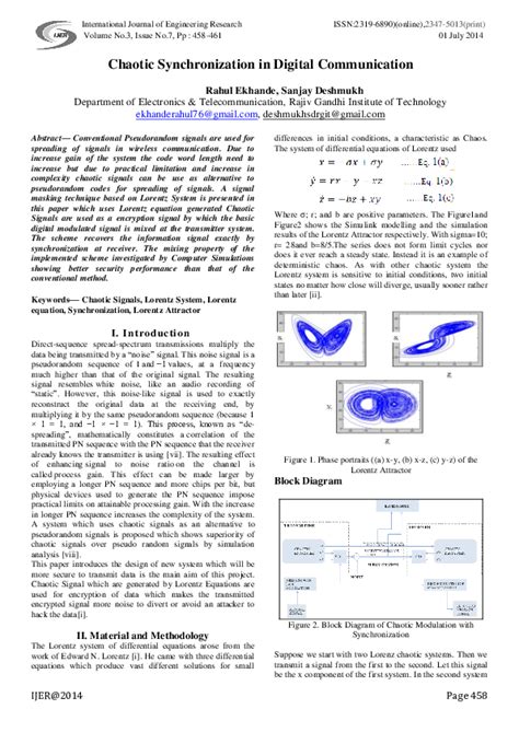 Pdf Chaotic Synchronization In Digital Communication