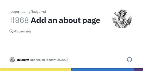 Add An About Page Issue Jaegertracing Jaeger Ui GitHub