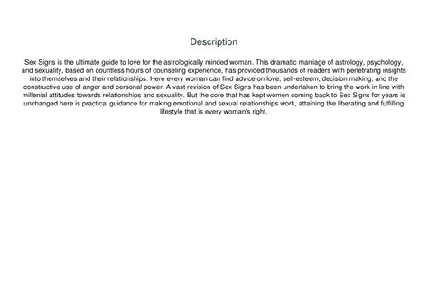 PPT PDF Sex Signs Every Woman S Astrological And Psychological Guide To Love Men PowerPoint