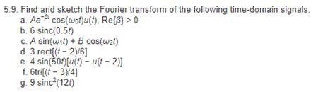 Solved Find And Sketch The Fourier Transform Of The Chegg
