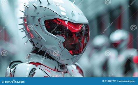 Robot Cyborg Android Touching Sensitive Hud Sci Fi Display With