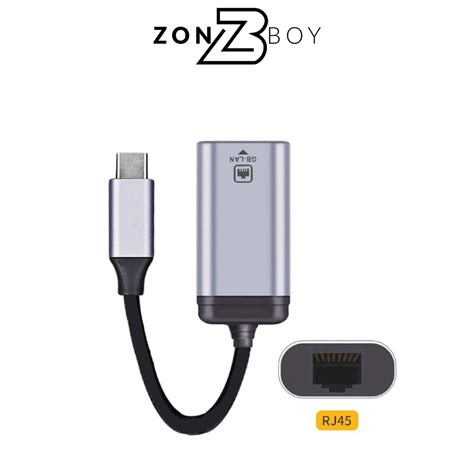 Ethernet Network Lan Converter Gigabit Mbps High Speed Adapter To Usb C Type C Usb Cable
