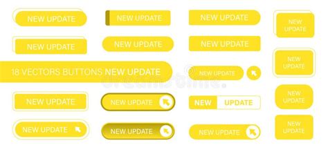 The New Update Is A Set Of Simple Modern Buttons Push Button For An Application Advertisement