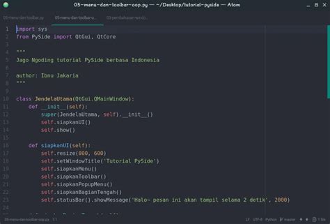 Menu Dan Toolbars Pada Pyside Jago Ngoding