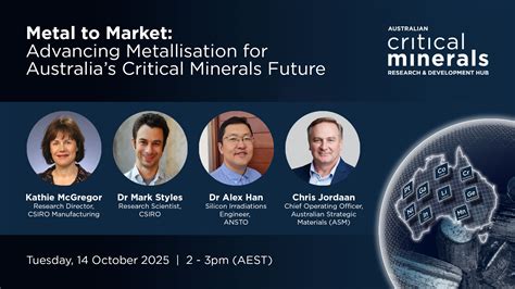 Metal To Market Advancing Metallisation For Australias Critical