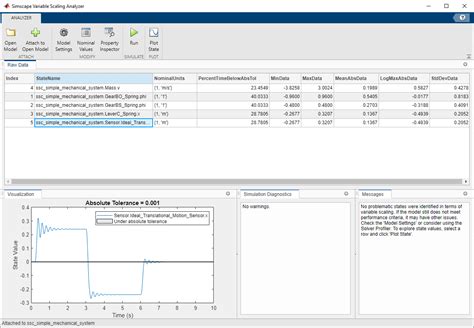 Simscape Variable Scaling Analyzer Resolve Variable Scaling Issues