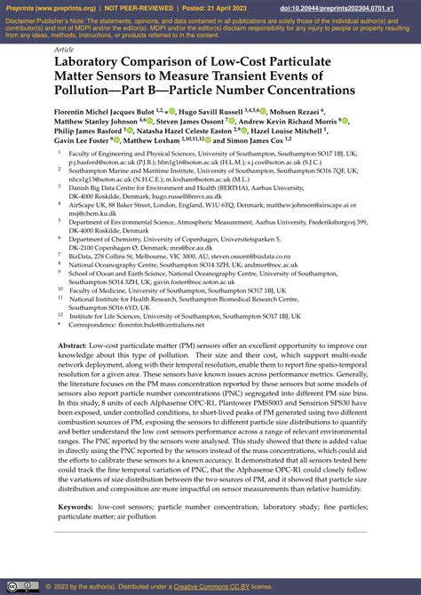 Pdf Laboratory Comparison Of Low Cost Particulate Matter Sensors To