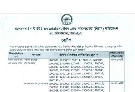 Biam Result Jobs Test Bd