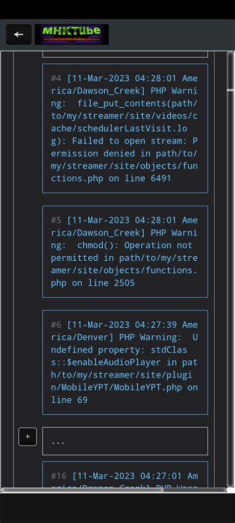loads of php errors · issue 7779 · wwbn avideo · github