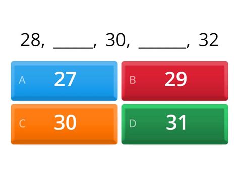 Number Patterns Quiz