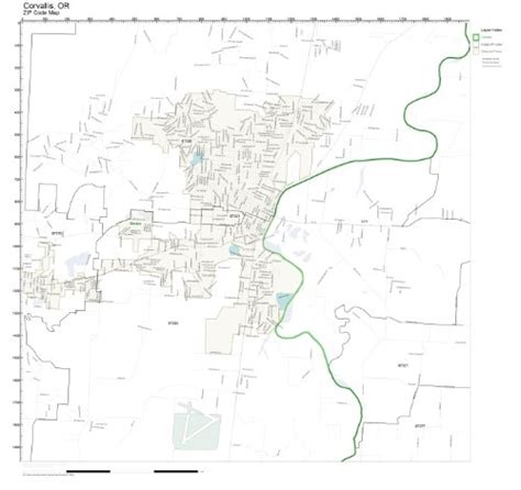 Zip Code Wall Map Of Corvallis Or Zip Code Map Laminated Office Products