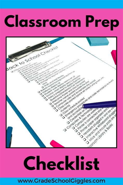 Classroom Organization Checklist