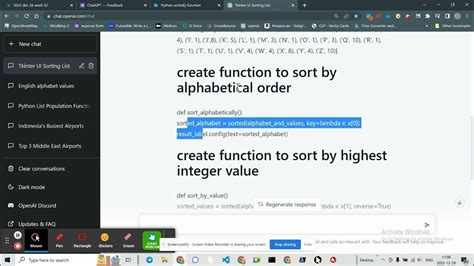 Chatopenai Creates A Python Ui For Sorting Lists In Seconds Youtube