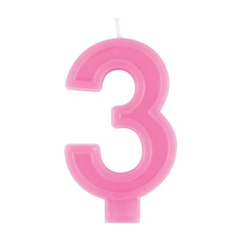 Popshelf Number 3 Birthday Candle Pink Hamilton Place