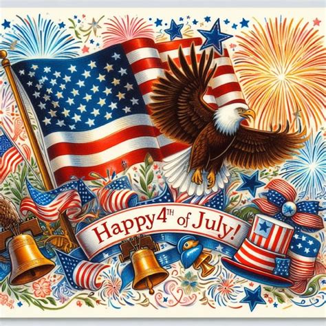 Premium Vector Independence Day American Flag Freedom Fireworks