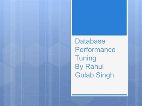 dba basics getting started with performance tuning pdf