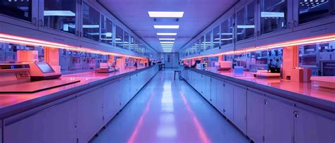 Bright And Clean Interior Of A Semiconductor Lab Premium Ai Generated Image