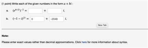 Solved Write Each Of The Given Numbers In The Form A Bi