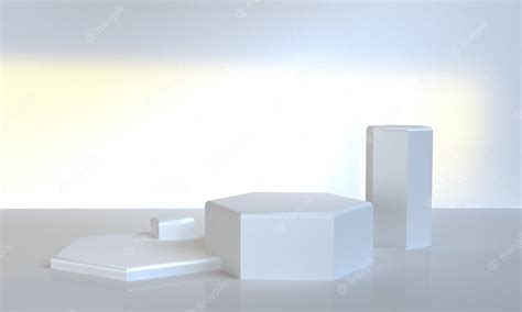 Premium Photo White Geometric Shape Scene Minimal Style