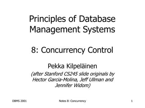 Ppt Principles Of Database Management Systems 8 Concurrency Control Powerpoint Presentation