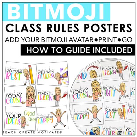 Bitmoji Class Rules Posters Teach Create Motivate