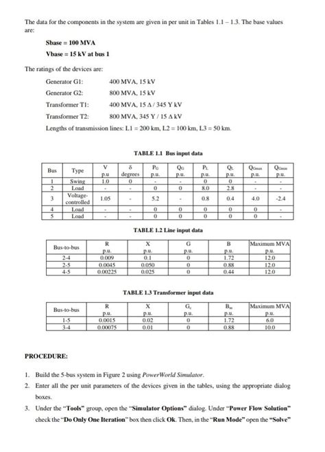 laboratory exercise single step load flow simulation