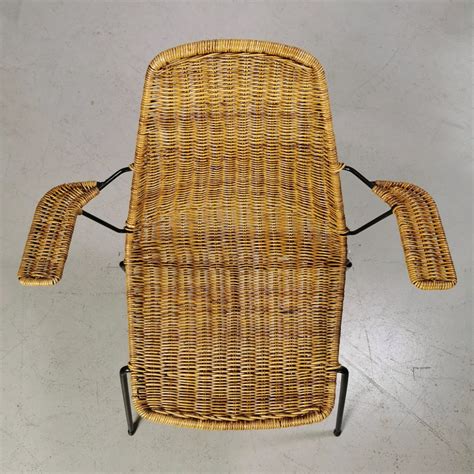 Midollino Basketball Chairs Attributed To Campo E Graffi 1960s Set Of