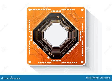 Computer Processor Vector Flat Minimalistic Isolated Vector Style Illustration Stock Vector