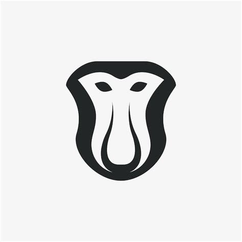 Proboscis Monkey Shield Logo Premium Vector
