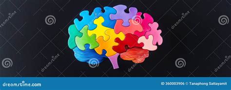Colorful Puzzle Brain Symbolizing Intelligence Creativity Problemsolving Connection And