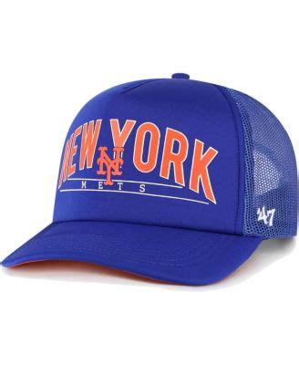 Mens 47 Brand Royal New York Mets Backhaul Foam Trucker Snapback Hat