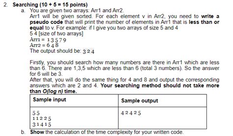 solved 2 searching 10 5 15 points a you are given