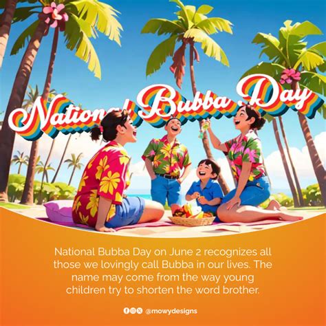 Orange Illustrative National Bubba Day Insta Template Postermywall
